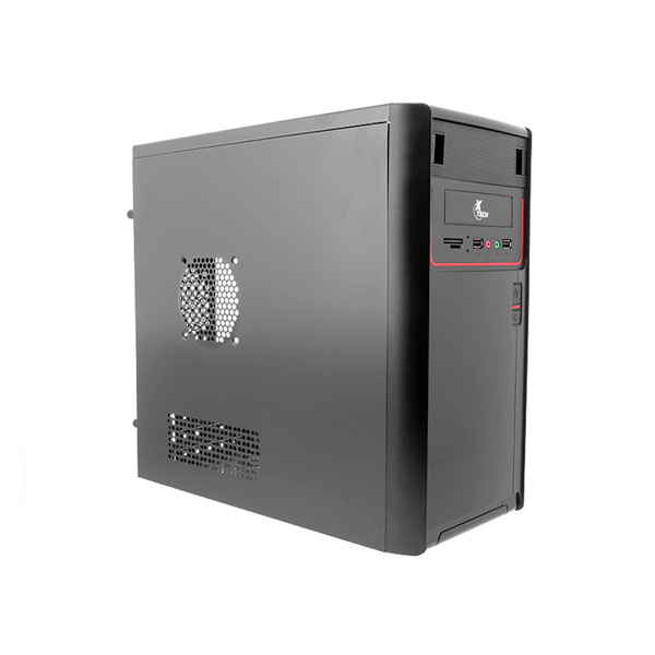 Xtech - Desktop - Micro ATX - All black - pc case 600W ps logo