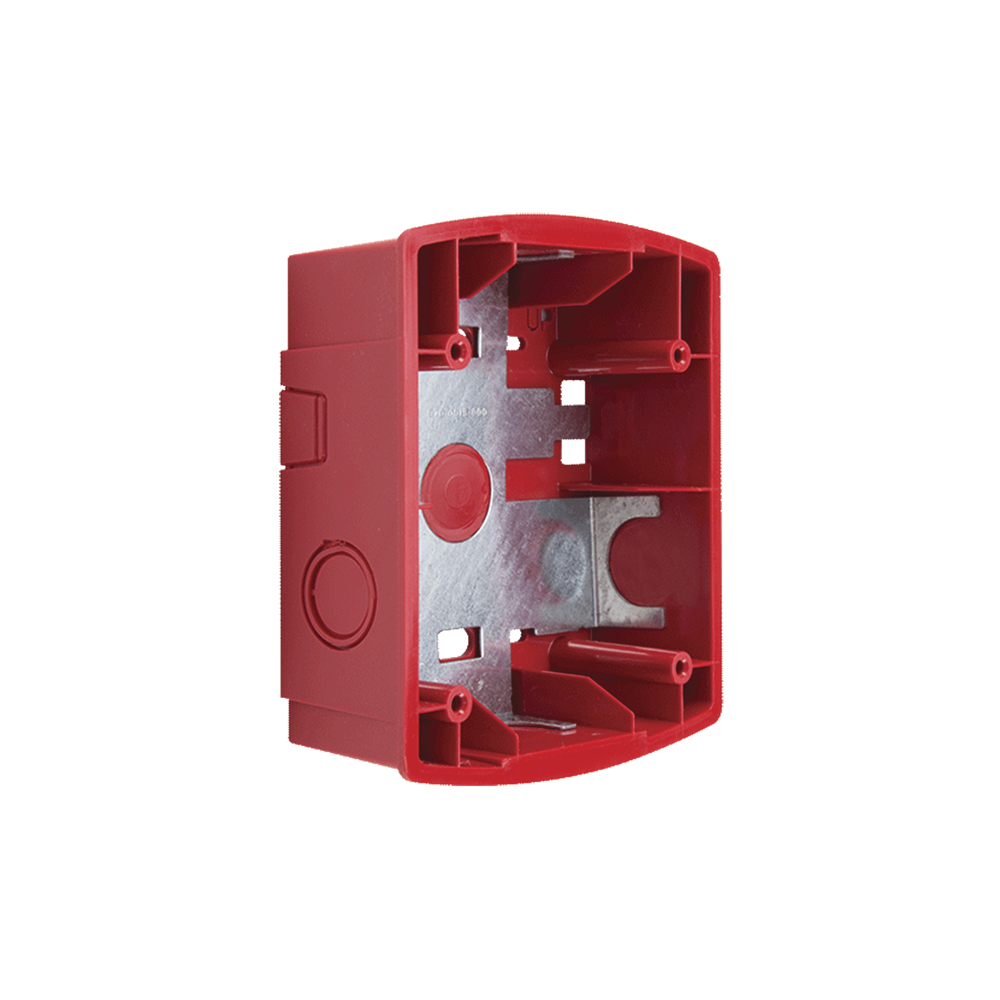 Red surface mount back box for wall installations