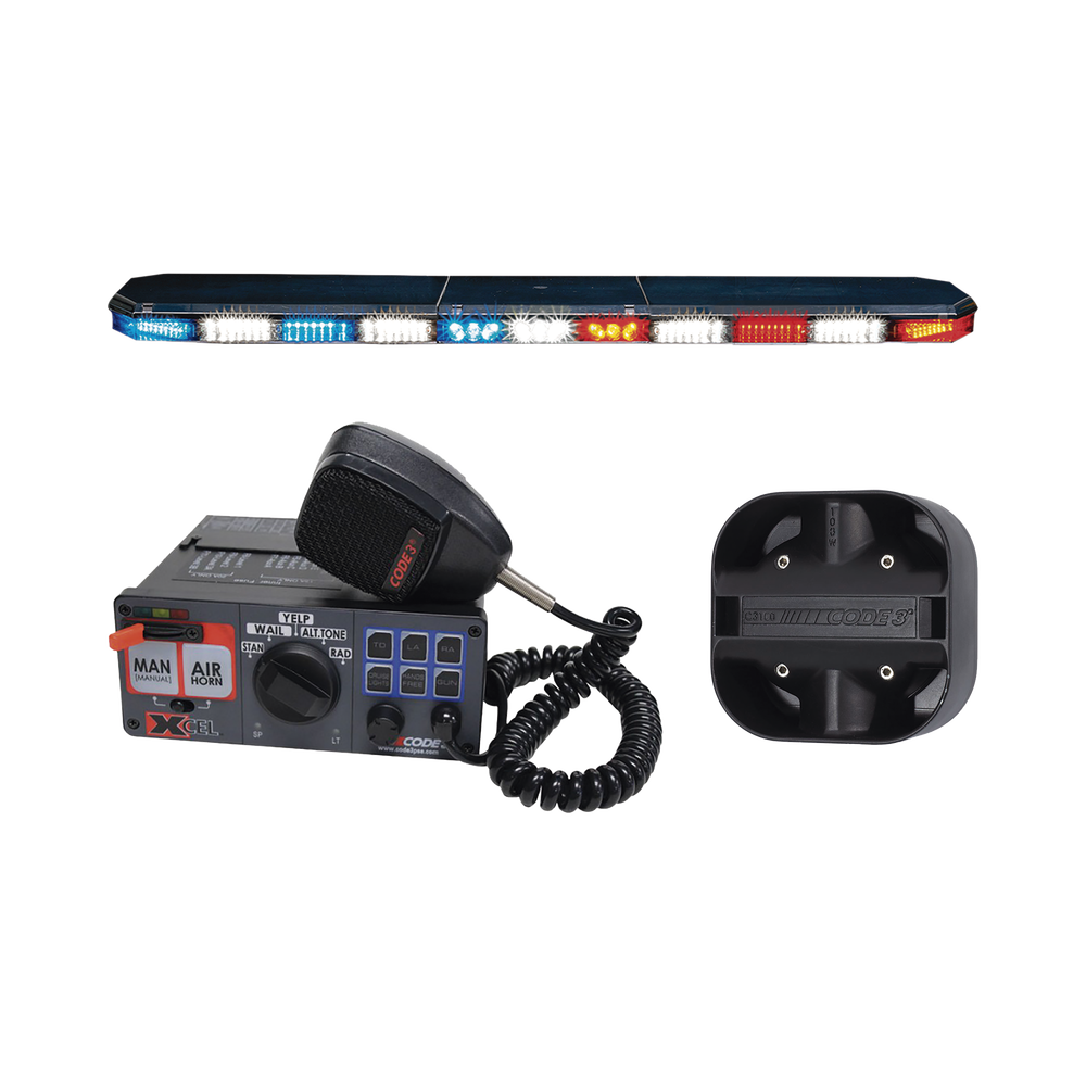 Kit de Sirena, bocina y Torreta 47" Serie 21 con 126 LEDs color : Rojo ...