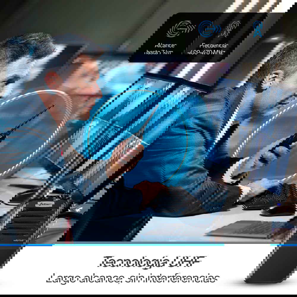 Radio intercomunicador profesional, hasta 7 Km de alcance