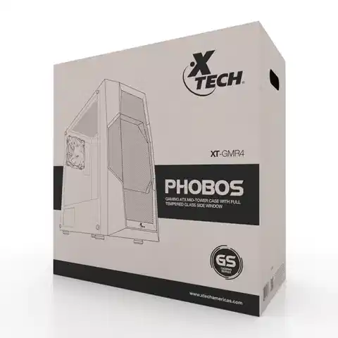 Gabinete ATX Phobos Xtech - Vidrio templado lateral - XT-GMR4