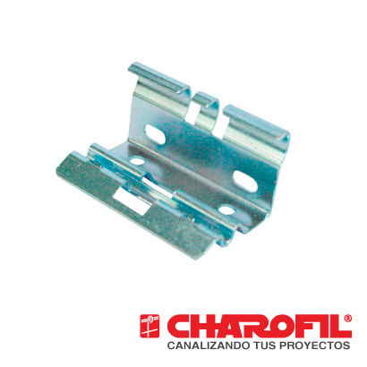 Mini clip automático, para unir tramos de charola, con acabado Electro Zinc